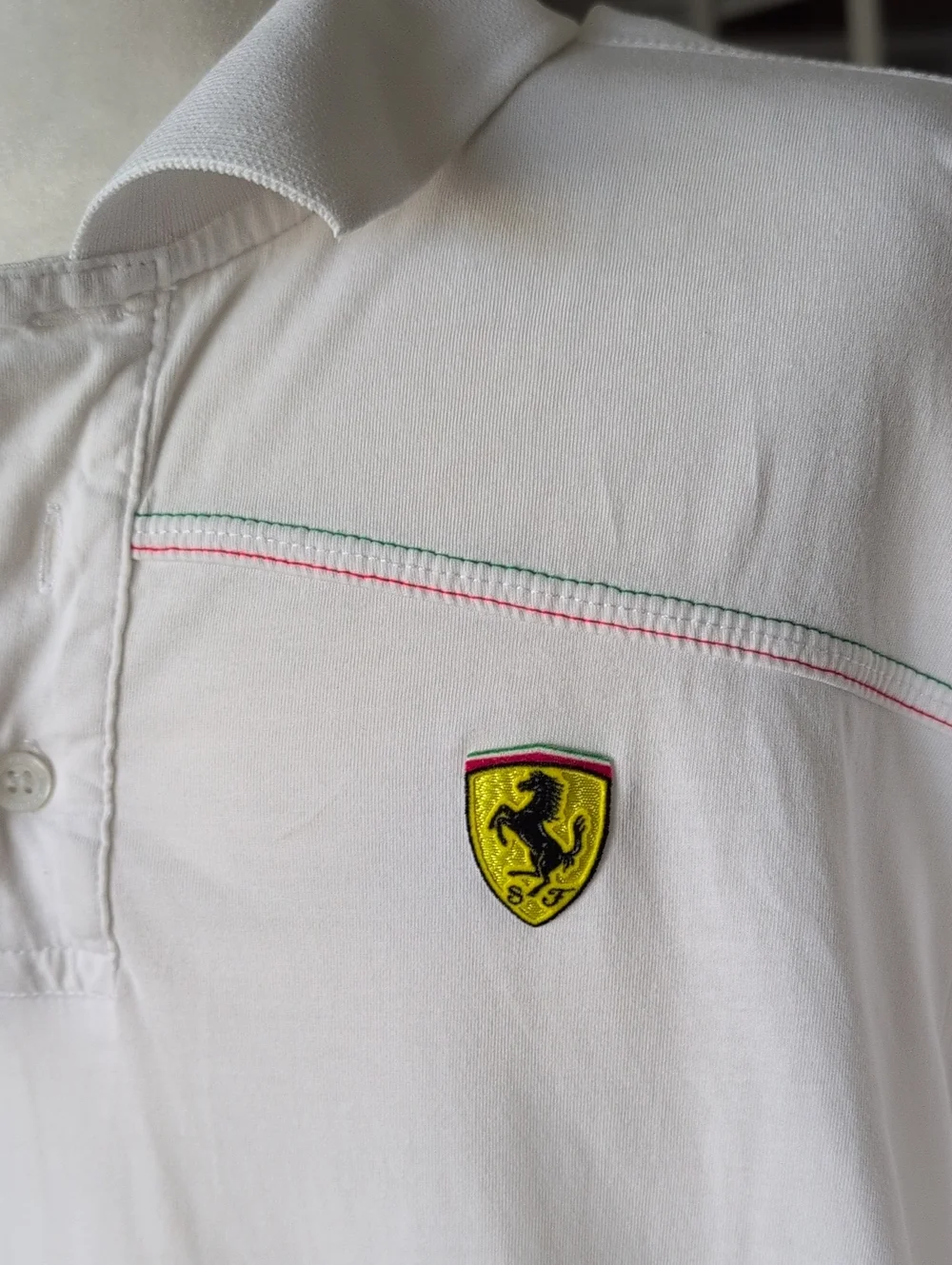 Ferrari | Shirts | Nearly Vintage Ferrari Polo With Yellow Shield Patch ...